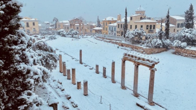 Medea Storm Covers Athens In Heavy Snow - XpatAthens.com